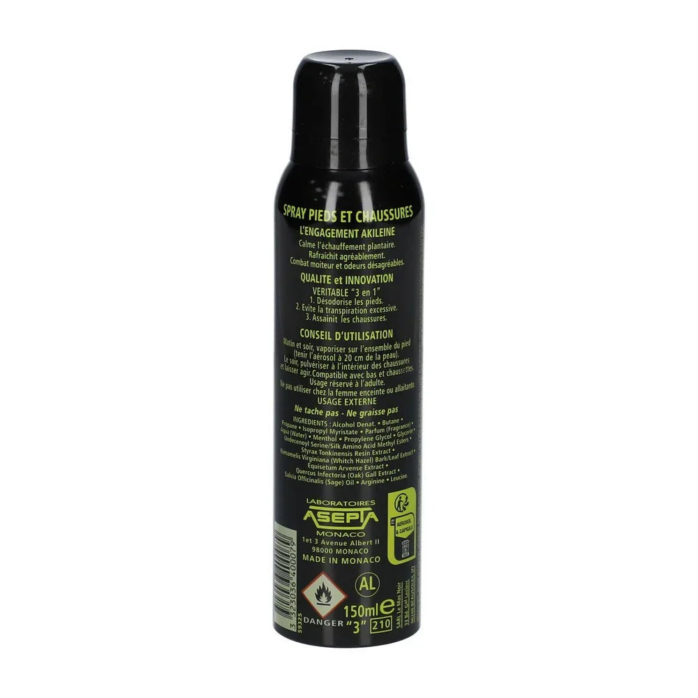 Akileïne Black Spray Foot Deodorant Spray – La Cordée